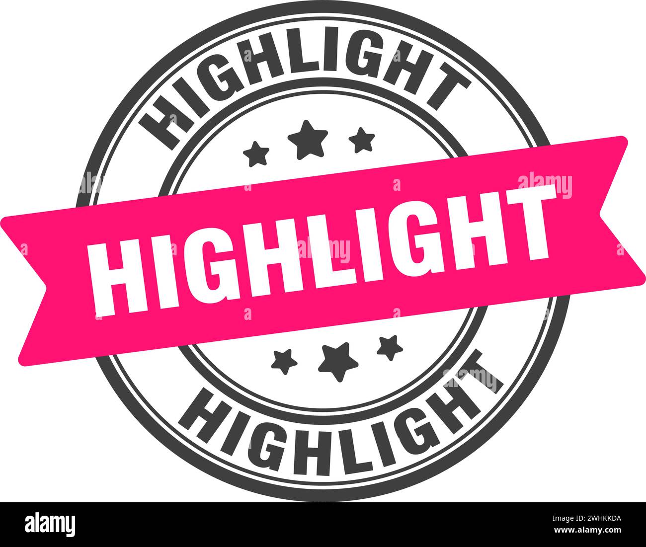 highlight stamp. highlight round sign. label on transparent background ...