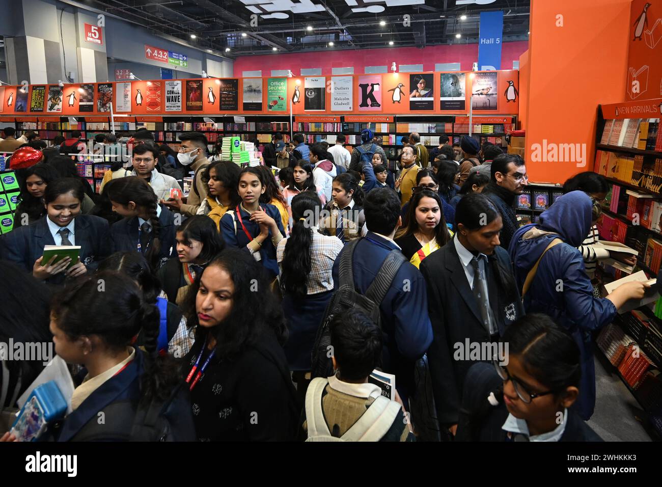 NEW DELHI, INDIA -FEBRUARY 10: People at World Book Fair on the first ...
