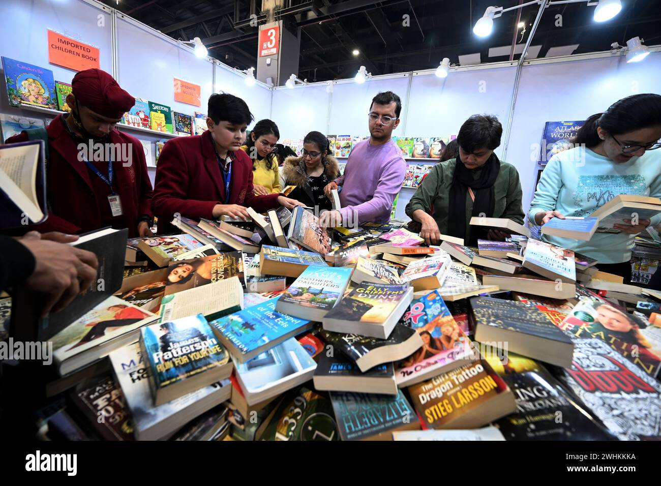 NEW DELHI, INDIA -FEBRUARY 10: People at World Book Fair on the first ...