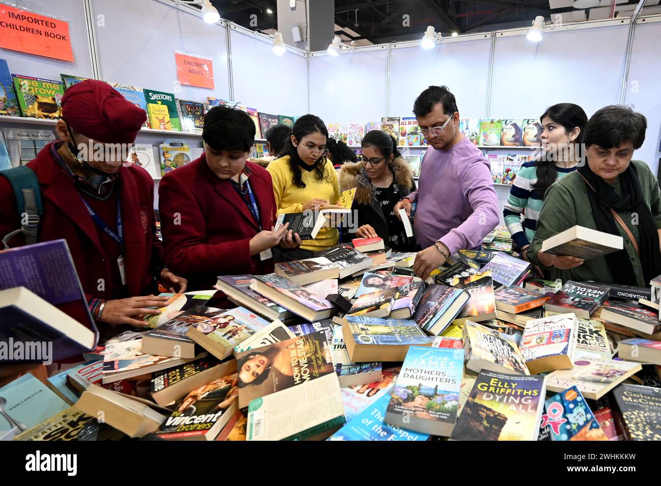 NEW DELHI, INDIA -FEBRUARY 10: People at World Book Fair on the first ...