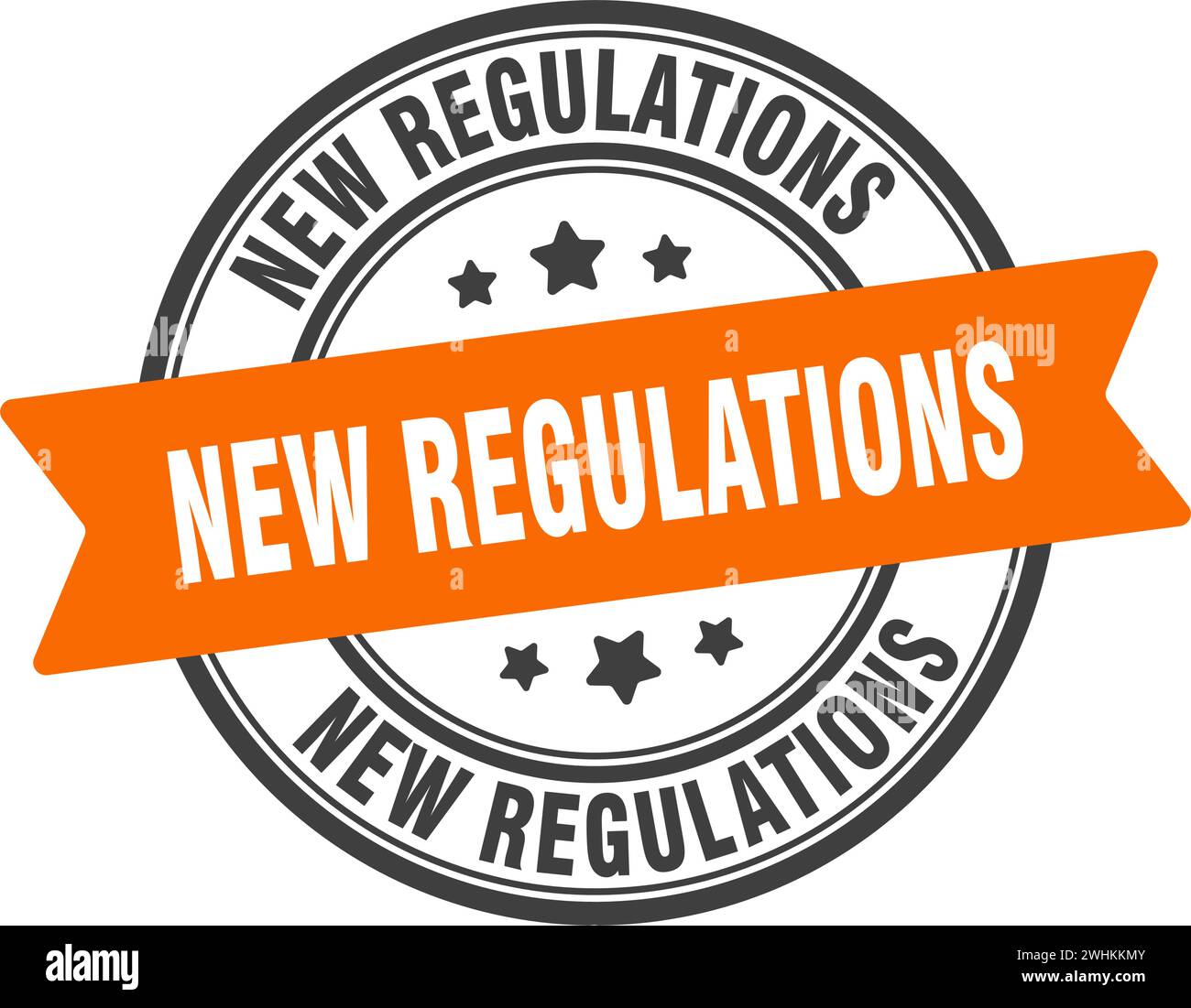 new regulations stamp. new regulations round sign. label on transparent ...