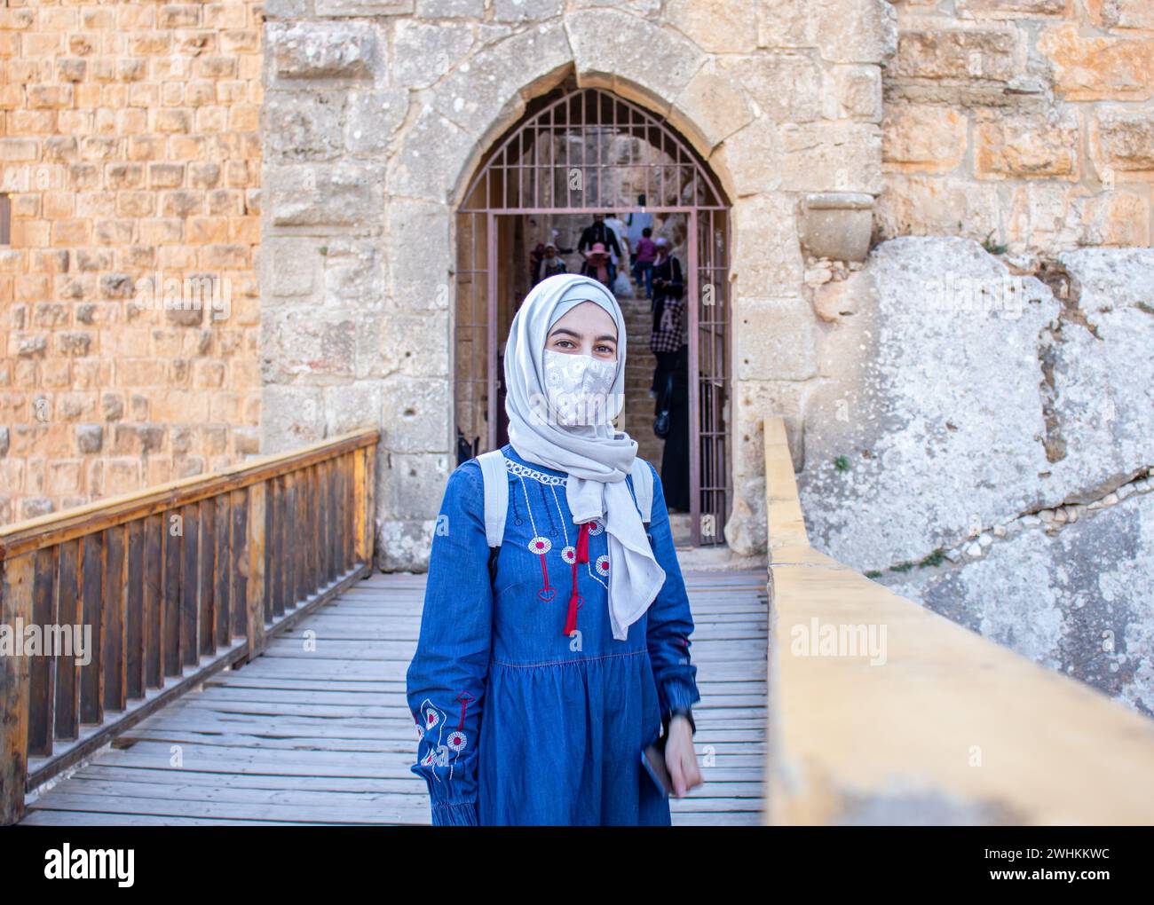 portrait for happy tourist muslim woman Stock Photo - Alamy