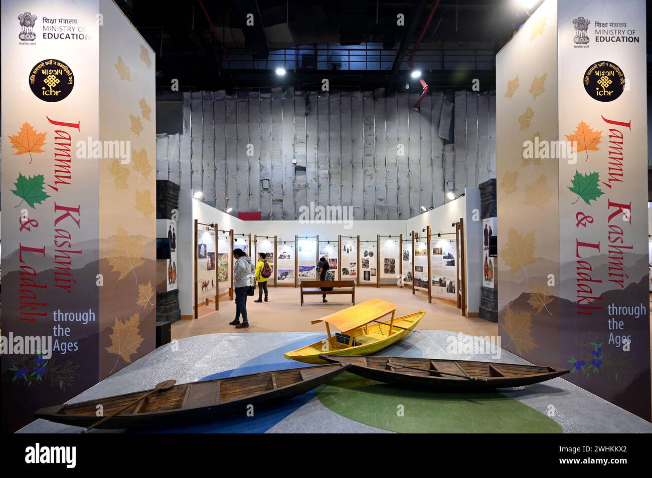 NEW DELHI, INDIA -FEBRUARY 10: People at the stall of Jammu and Kashmir ...
