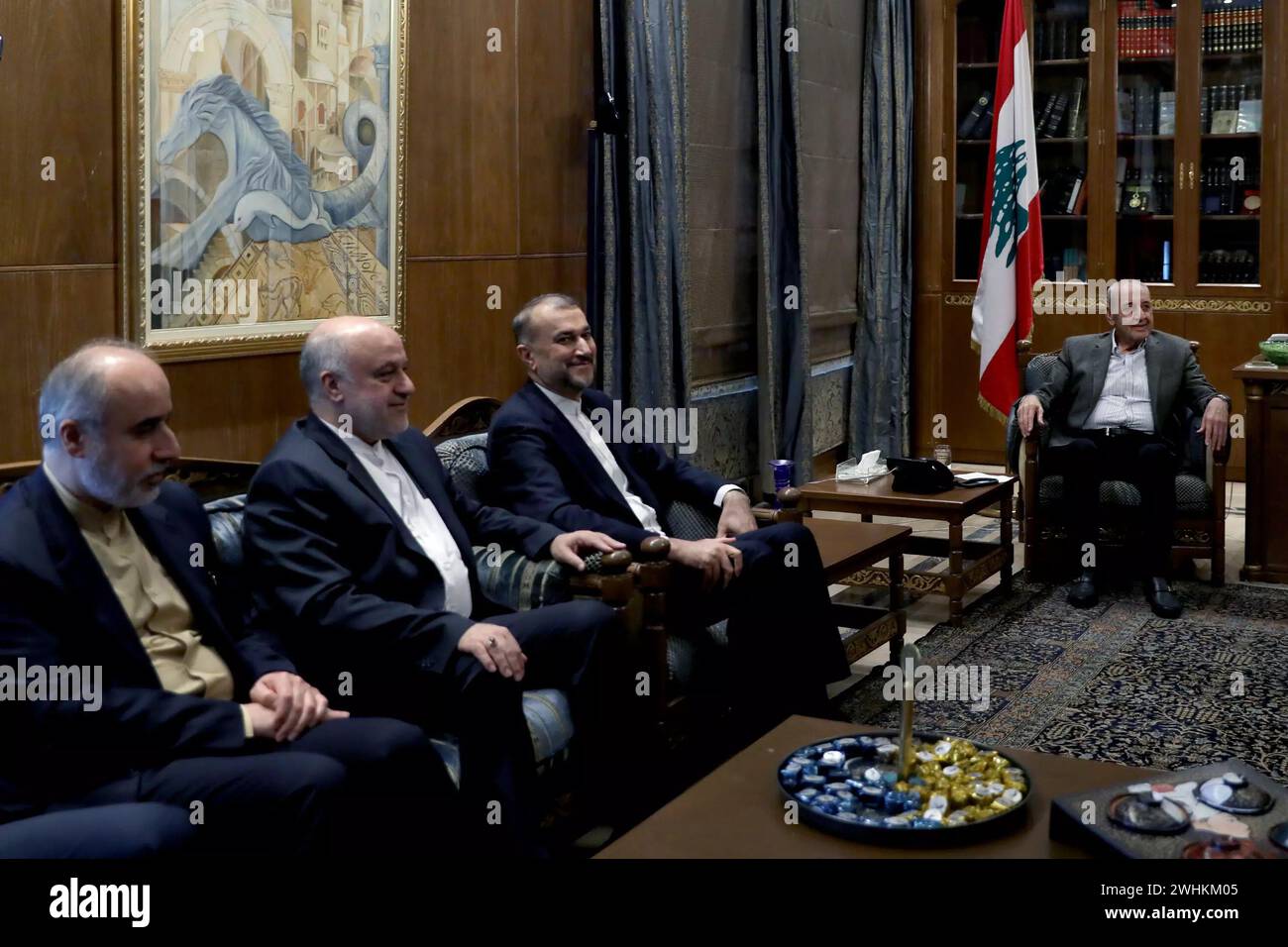 February 10 2024 Beirut Lebanon Lebanese Parliament Speaker Nabih