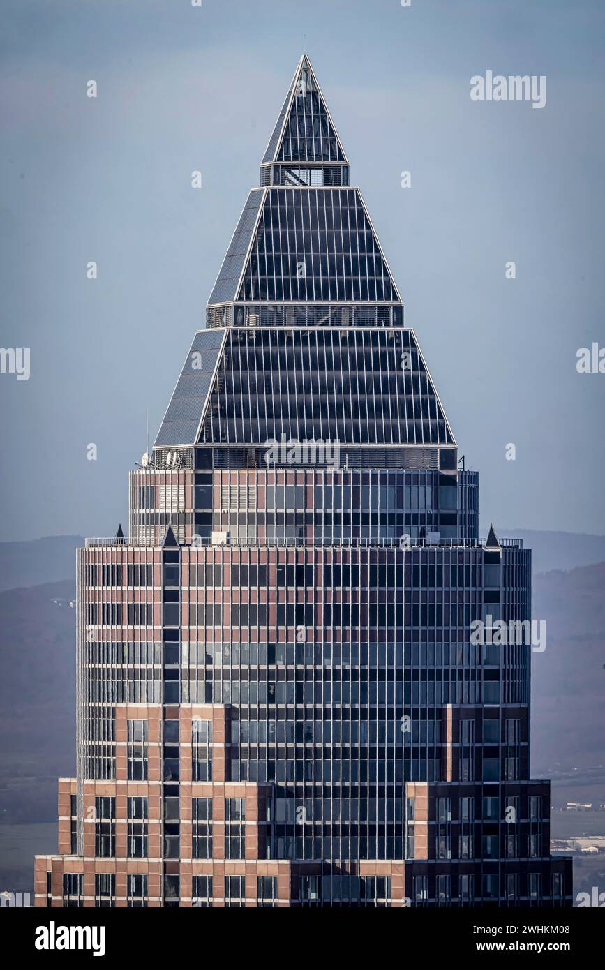 Messe Frankfurt, top of the 256 metre high Messeturm, second tallest skyscraper in Frankfurt am ...