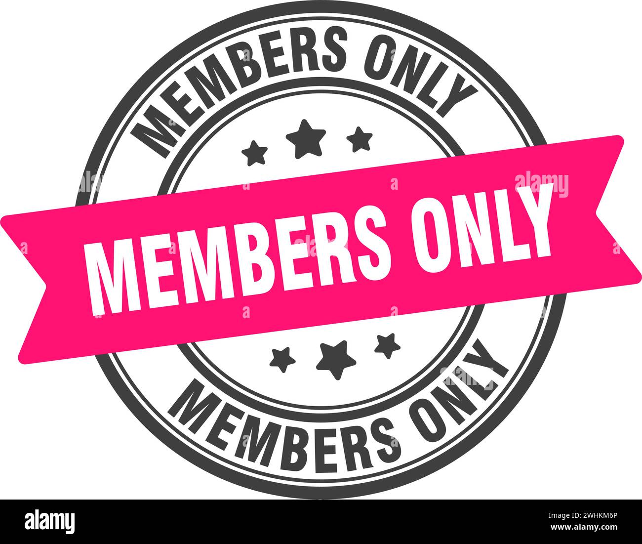 members only stamp. members only round sign. label on transparent ...