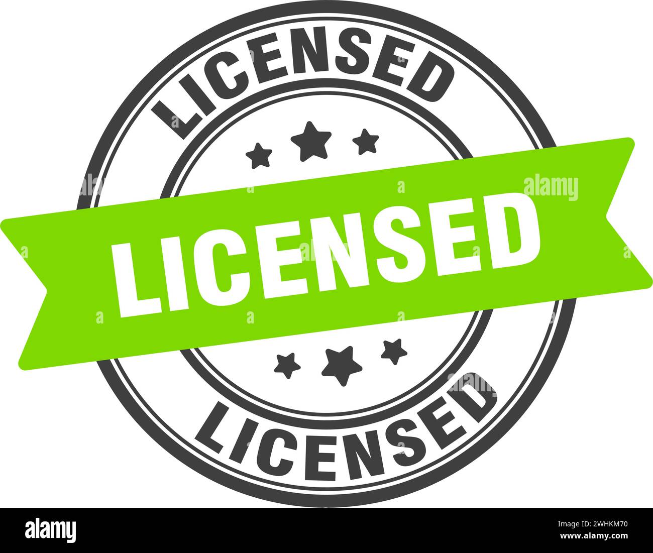 licensed stamp. licensed round sign. label on transparent background ...