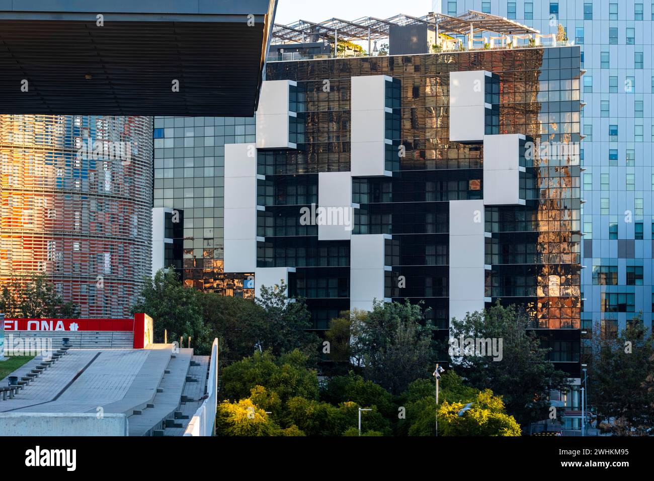 Cityscape of office buildings in the Poblenou district in the city of ...