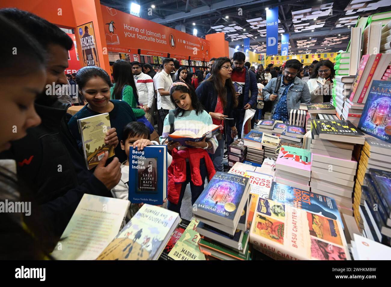 NEW DELHI, INDIA -FEBRUARY 10: People at World Book Fair on the first ...