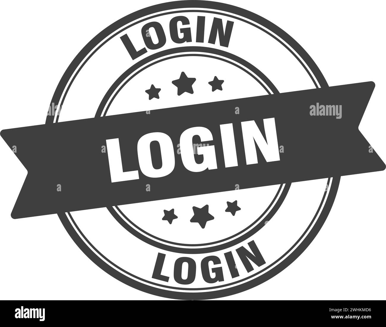 login stamp. login round sign. label on transparent background Stock ...