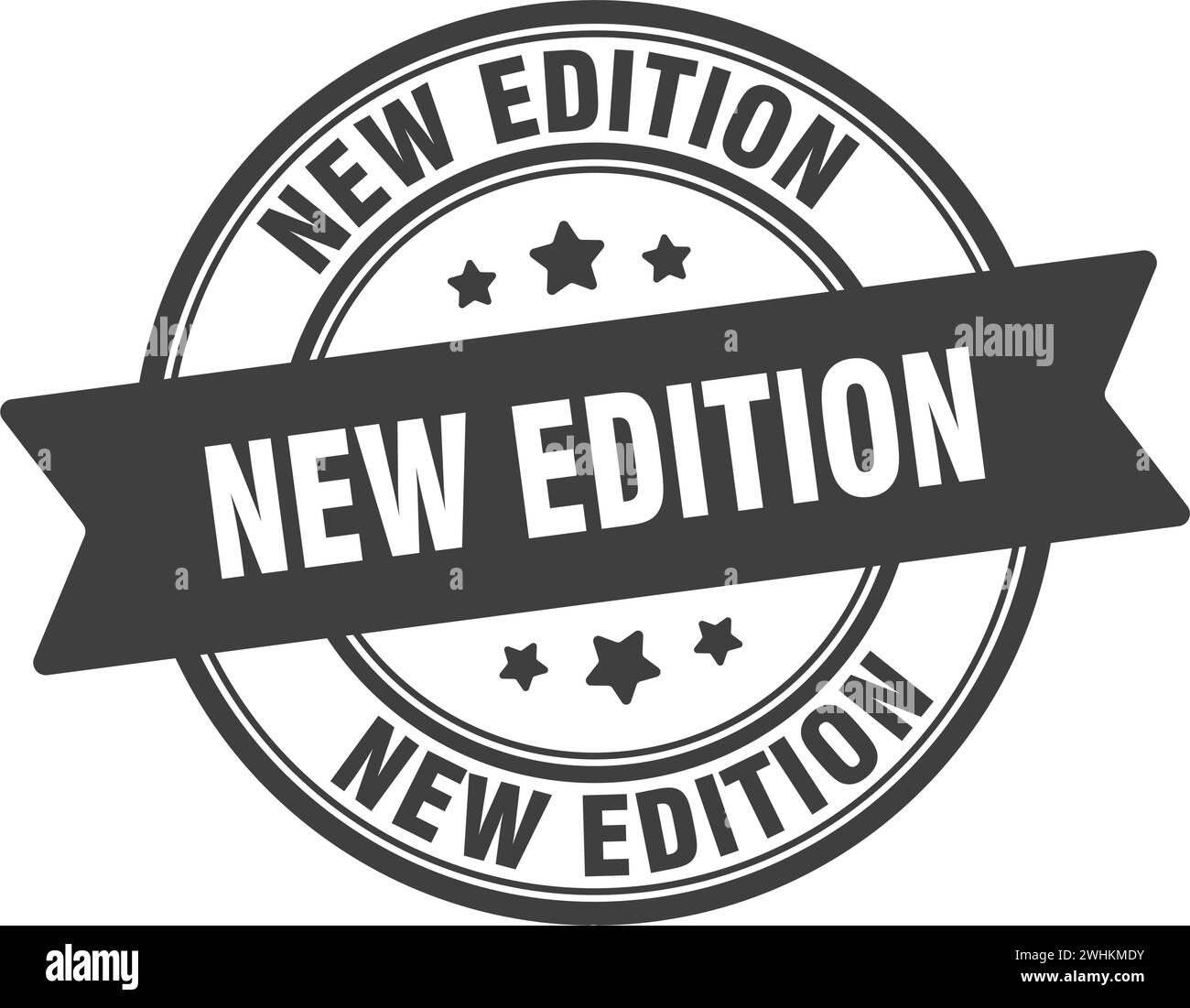 new edition stamp. new edition round sign. label on transparent ...