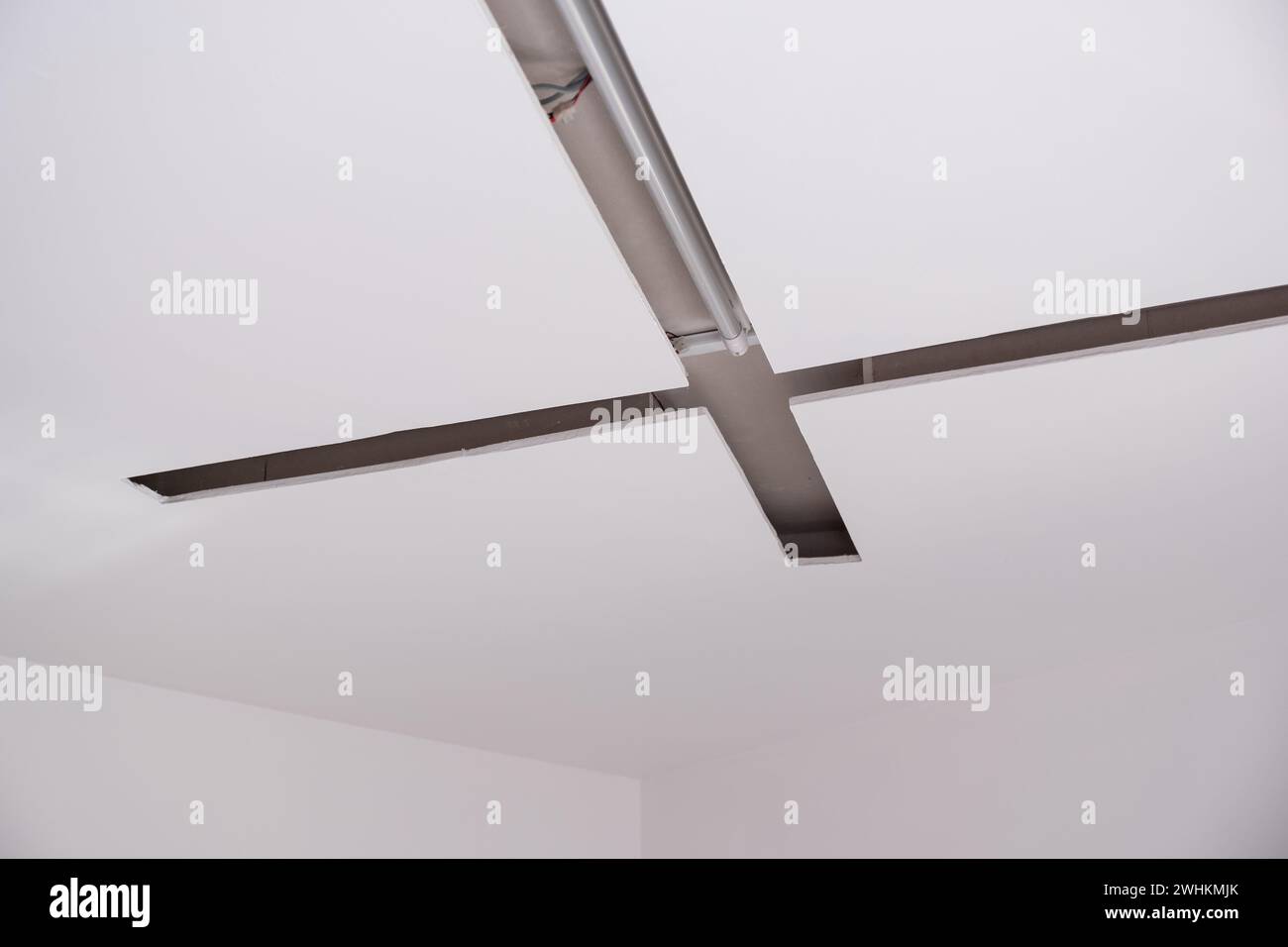 Neon light inside the ceiling in nice decorated way Stock Photo - Alamy