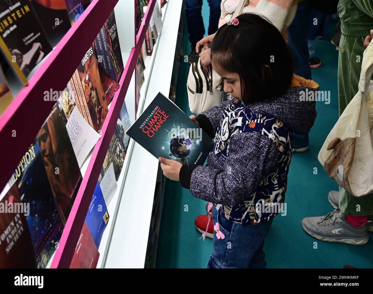 NEW DELHI, INDIA -FEBRUARY 10: Children at a book stall during World ...