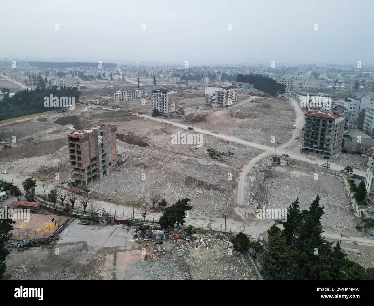 Hatay, Turkey. 08th Feb, 2024. (EDITOR'S NOTE: Image taken with a drone ...