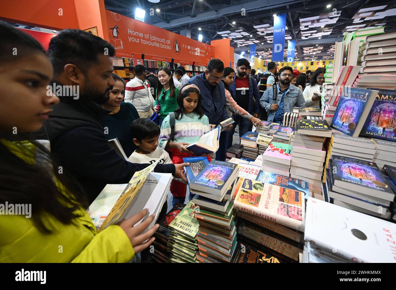 NEW DELHI, INDIA -FEBRUARY 10: People at World Book Fair on the first ...