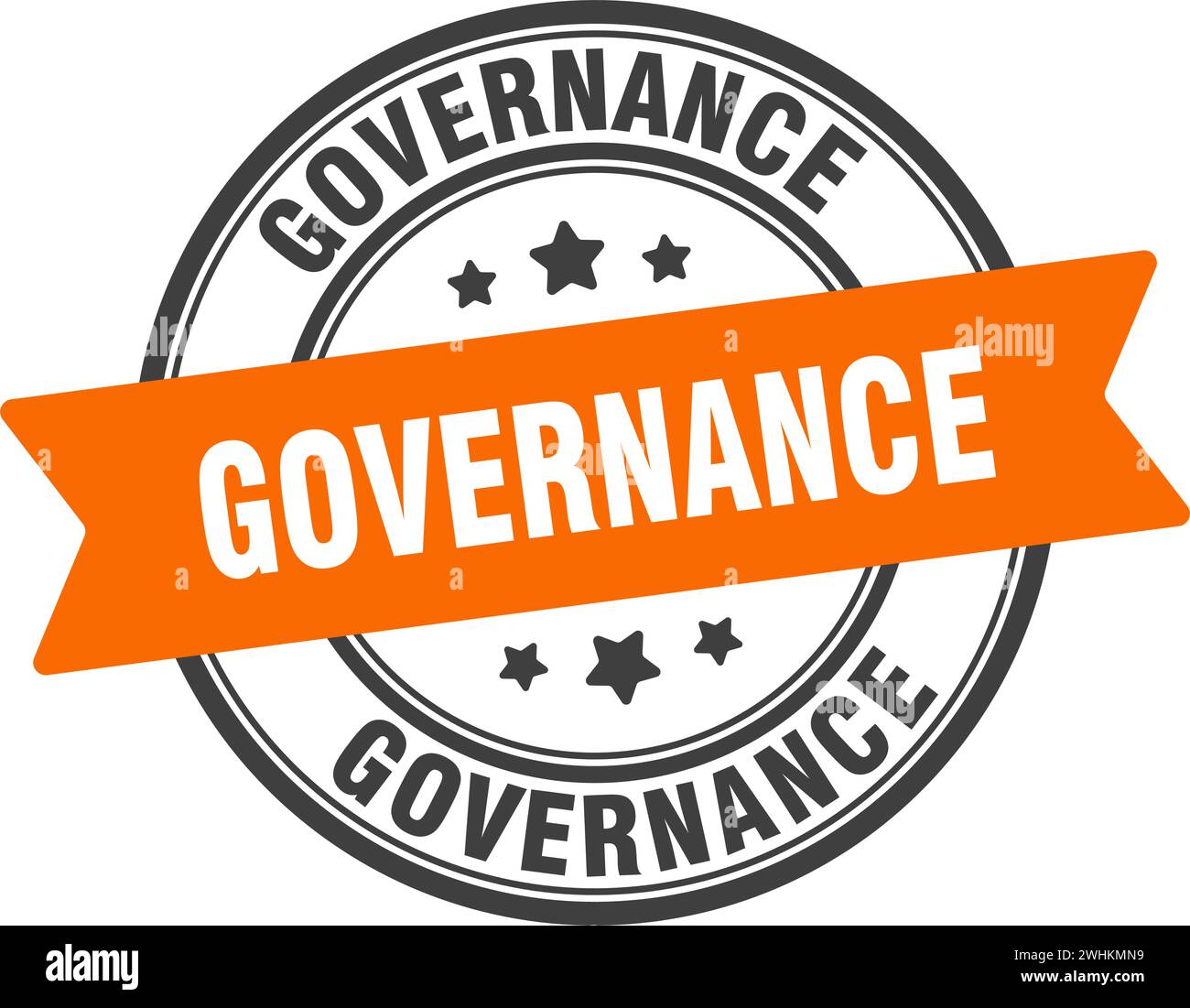 governance stamp. governance round sign. label on transparent ...