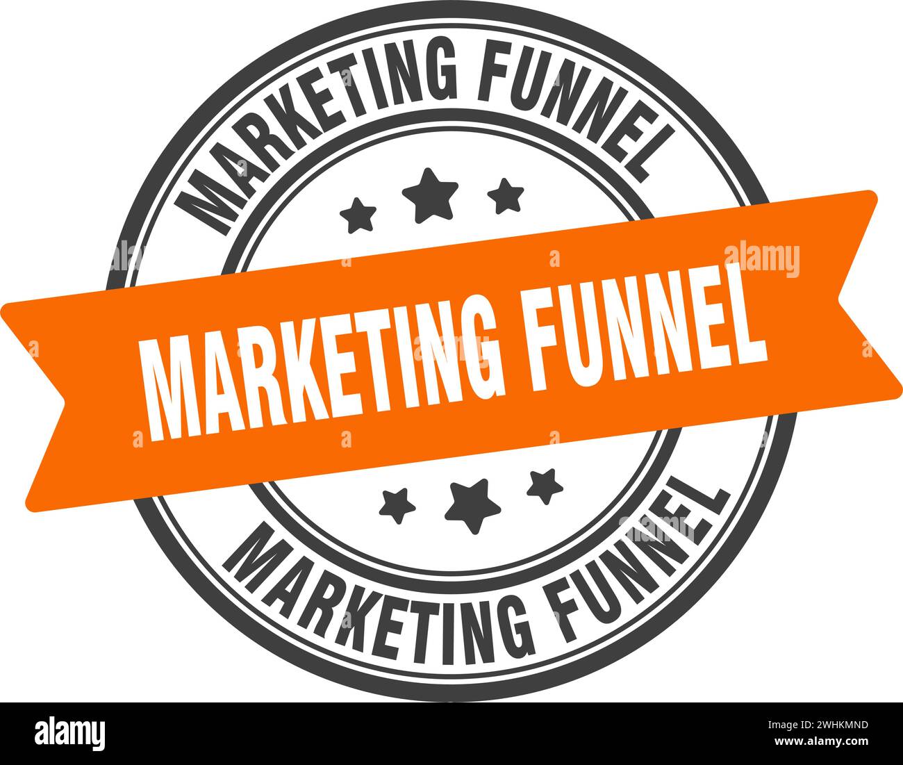 marketing funnel stamp. marketing funnel round sign. label on ...