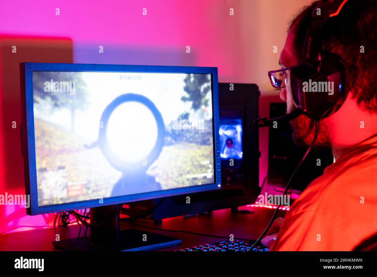 Close up excited gamer playing hi-res stock photography and images - Alamy