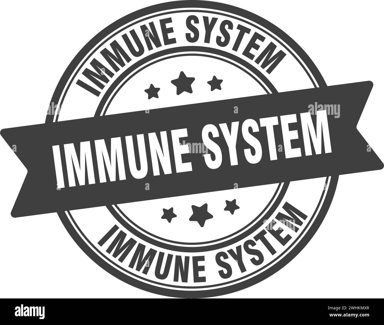 immune system stamp. immune system round sign. label on transparent ...