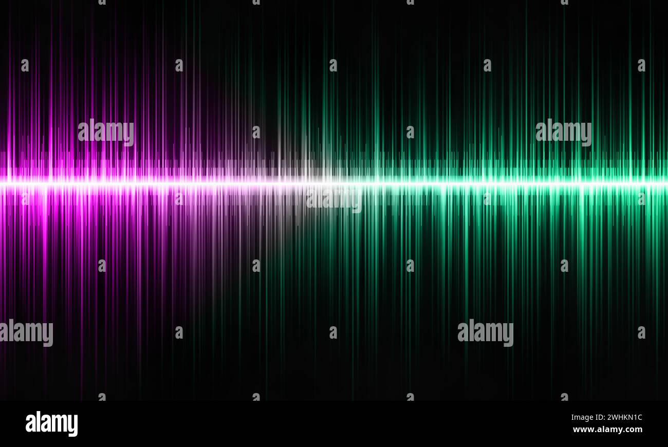 Sound waves emitting bright light Stock Photo - Alamy
