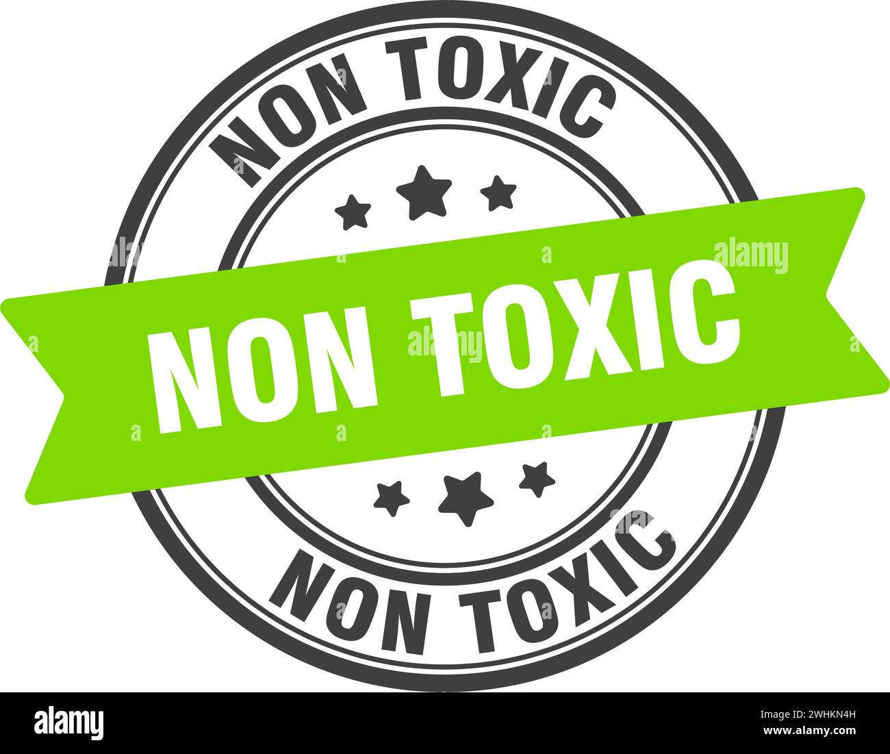 non toxic stamp. non toxic round sign. label on transparent background ...