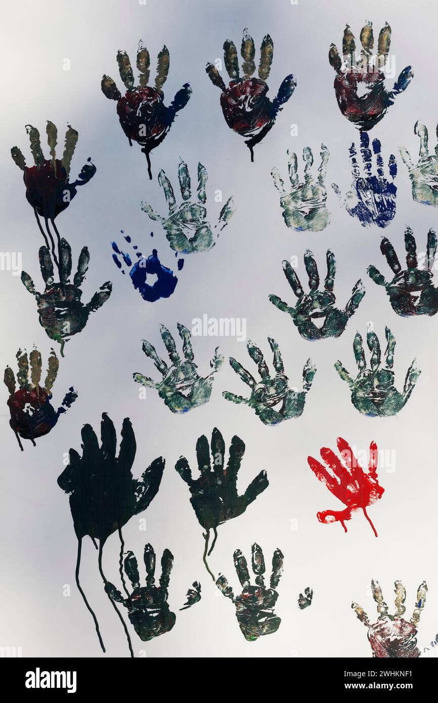 Red handprint hi-res stock photography and images - Alamy