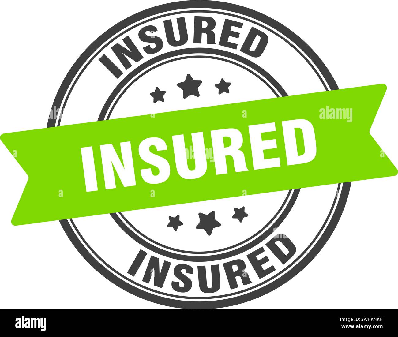 insured stamp. insured round sign. label on transparent background Stock Vector Image & Art - Alamy
