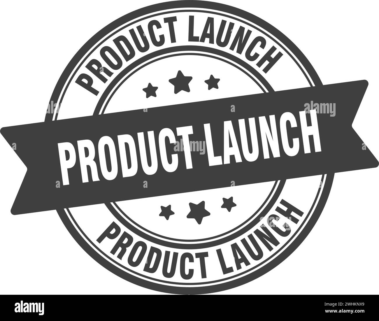 product launch stamp. product launch round sign. label on transparent ...