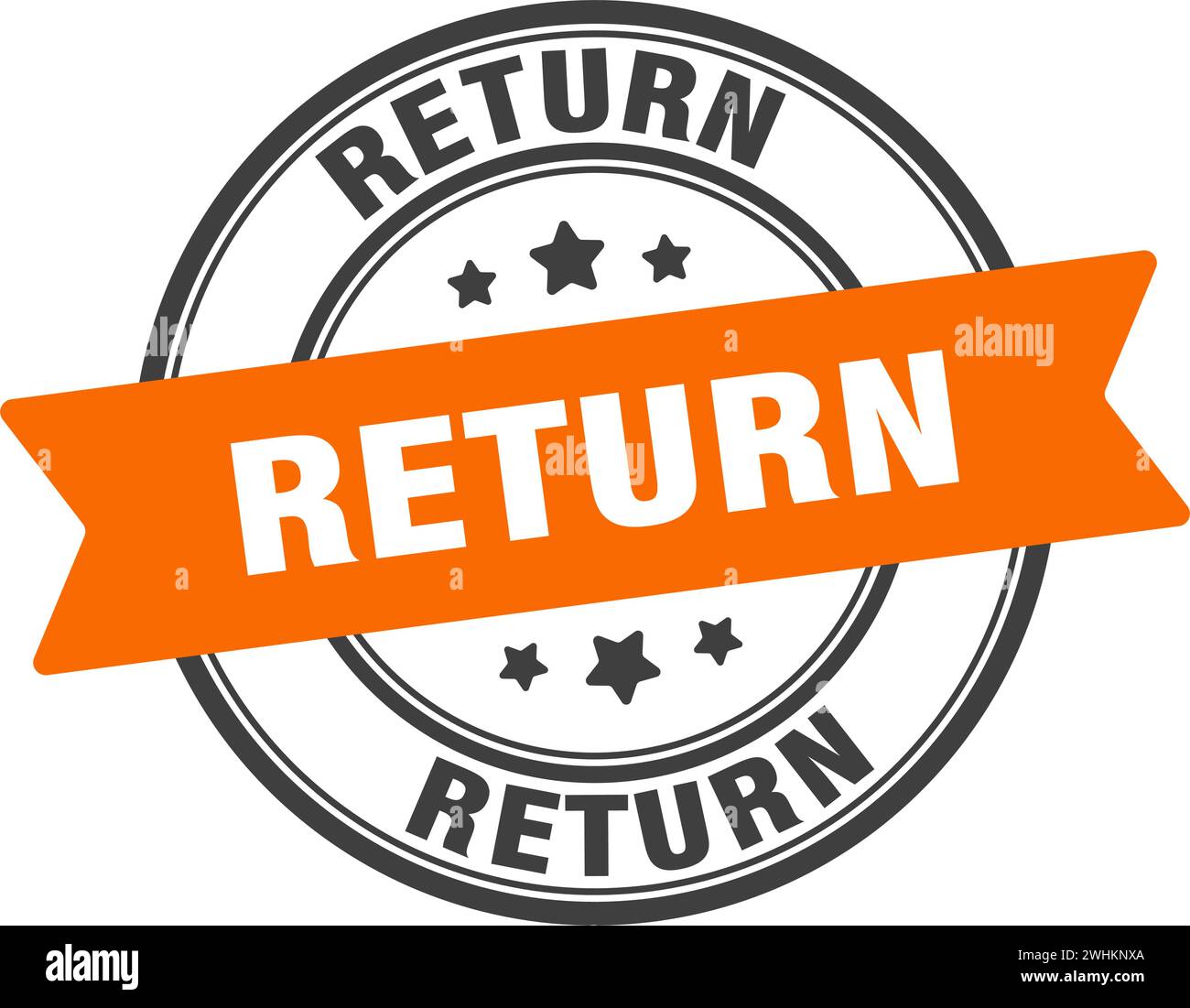 return stamp. return round sign. label on transparent background Stock ...