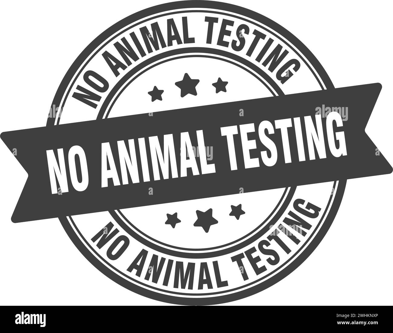 no animal testing stamp. no animal testing round sign. label on ...