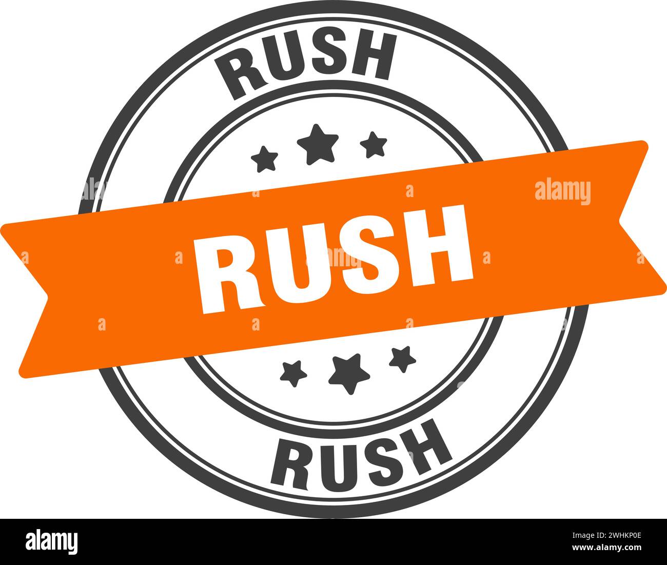 rush stamp. rush round sign. label on transparent background Stock ...
