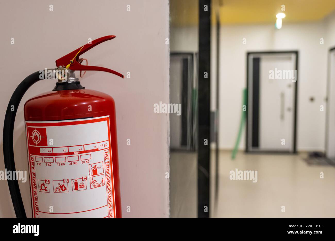 Fire fighting kit in a an entrance of a compound or building to ...