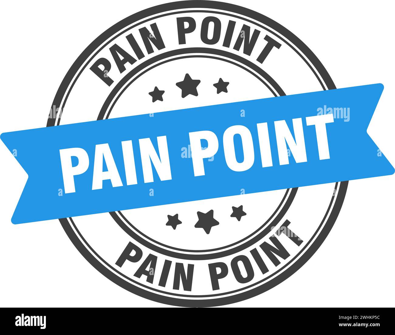 pain point stamp. pain point round sign. label on transparent ...