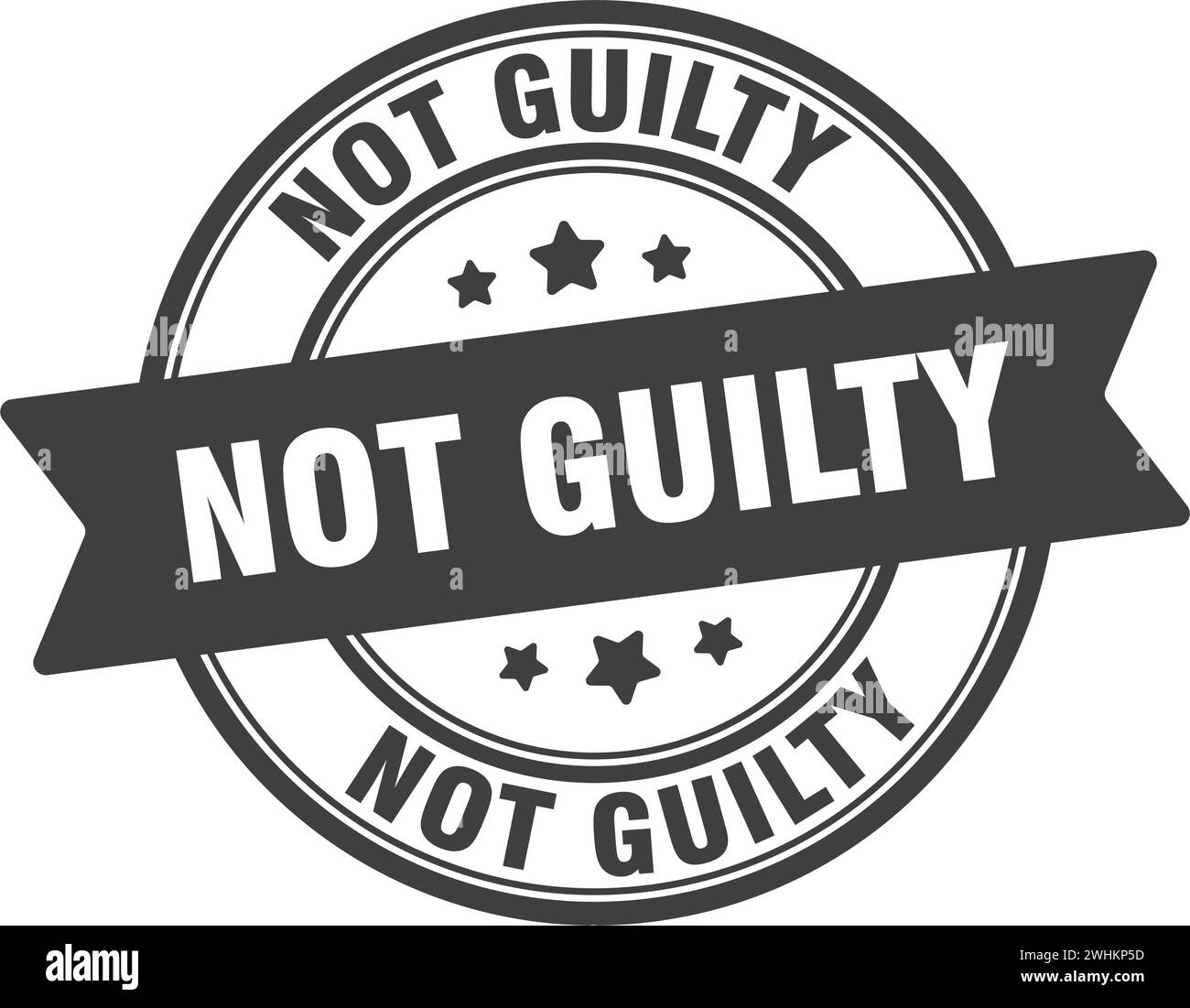 not guilty stamp. not guilty round sign. label on transparent ...