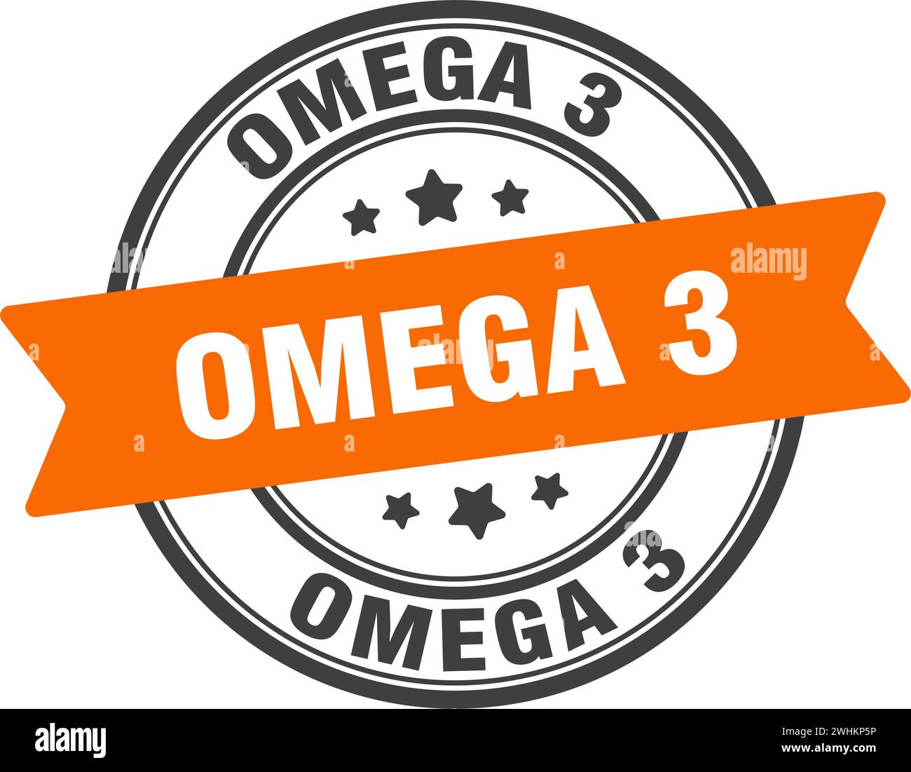 omega 3 stamp. omega 3 round sign. label on transparent background ...