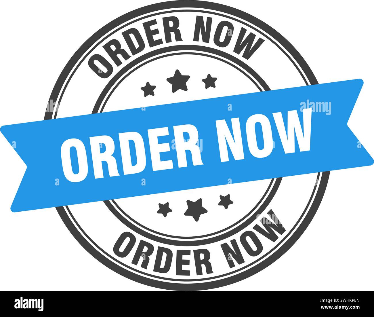 order now stamp. order now round sign. label on transparent background ...