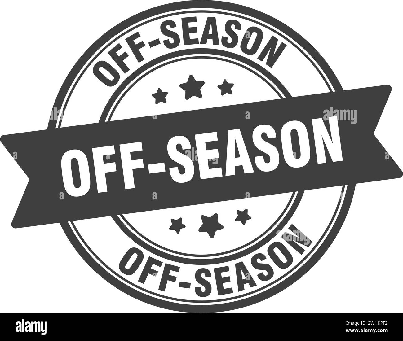 off-season stamp. off-season round sign. label on transparent ...