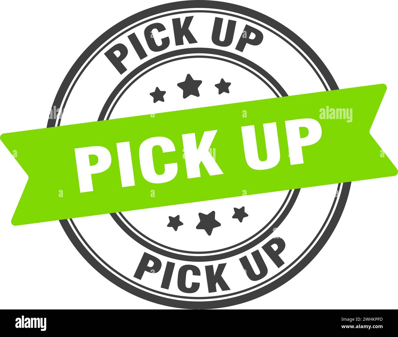 pick up stamp. pick up round sign. label on transparent background ...
