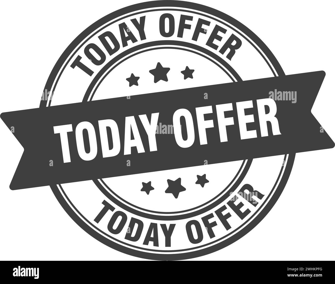 today offer stamp. today offer round sign. label on transparent ...