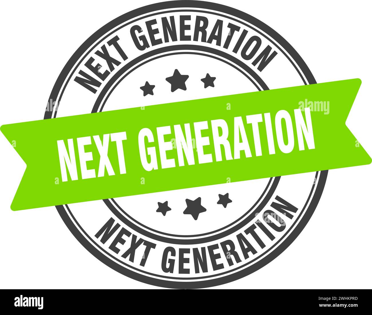 next generation stamp. next generation round sign. label on transparent ...