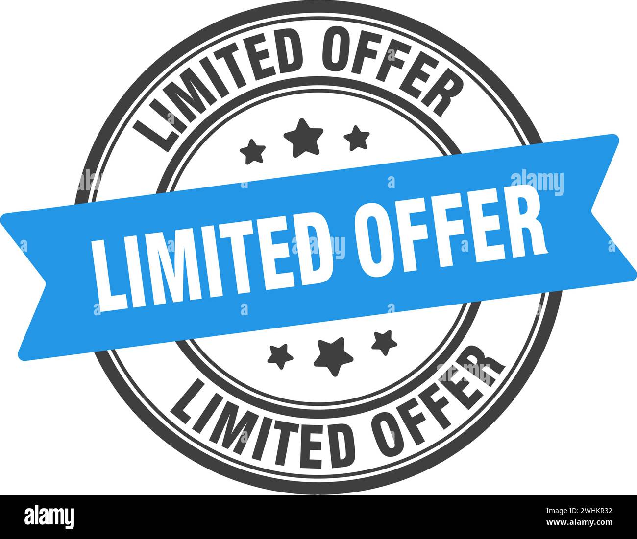 limited offer stamp. limited offer round sign. label on transparent ...