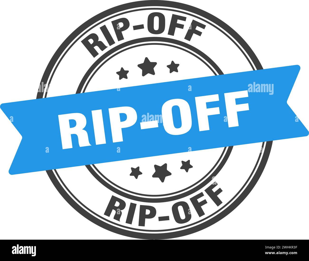 rip-off stamp. rip-off round sign. label on transparent background ...
