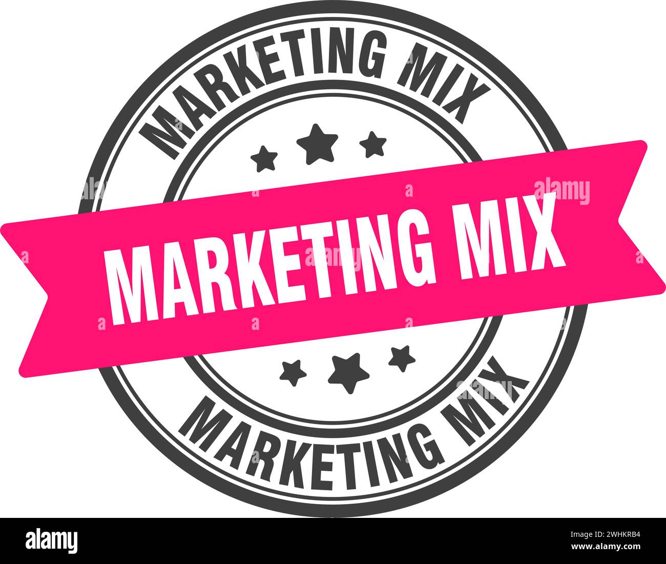 marketing mix stamp. marketing mix round sign. label on transparent ...