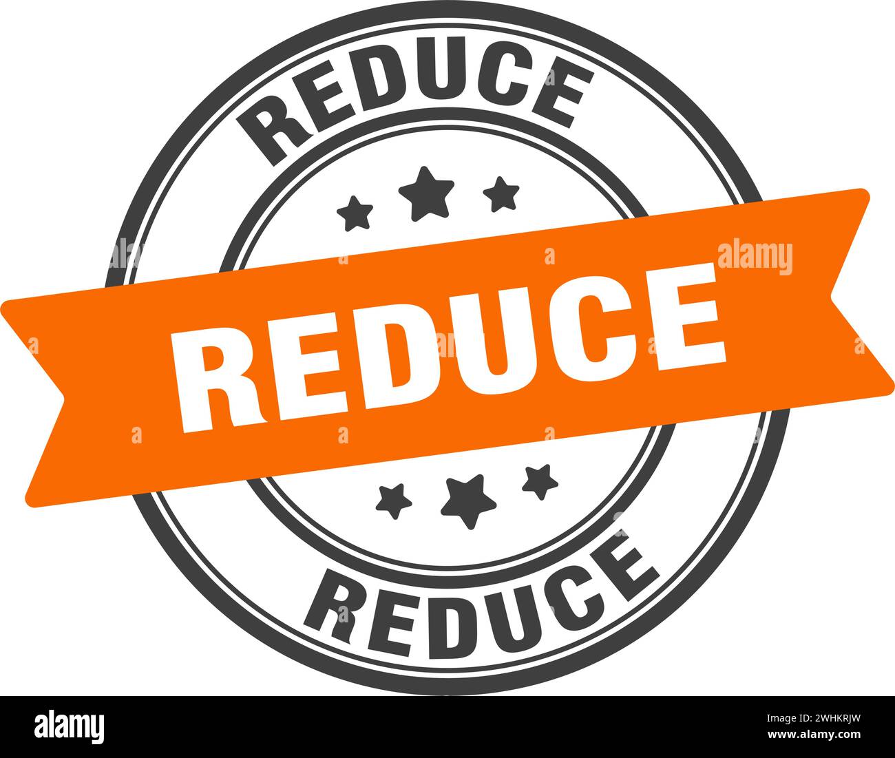 reduce stamp. reduce round sign. label on transparent background Stock ...