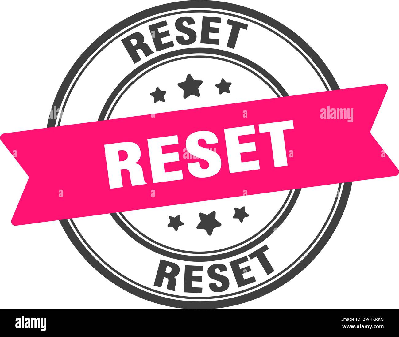 reset stamp. reset round sign. label on transparent background Stock ...