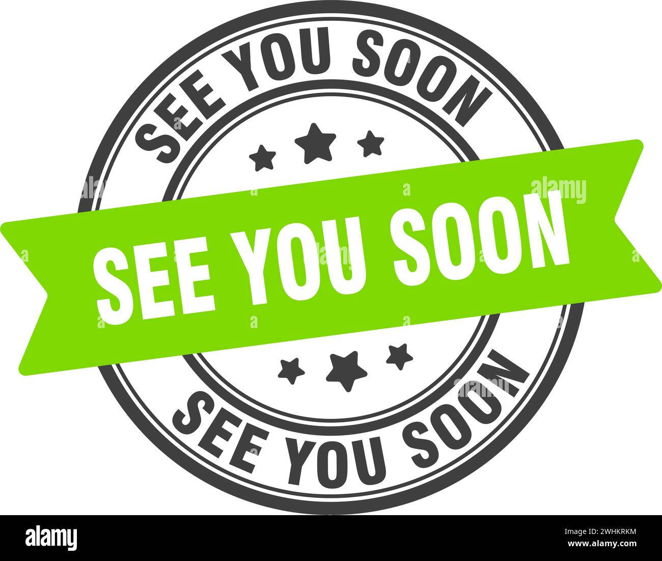 see you soon stamp. see you soon round sign. label on transparent ...