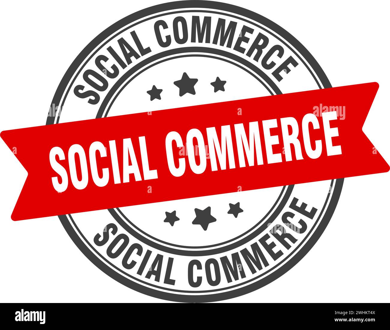social commerce stamp. social commerce round sign. label on transparent ...