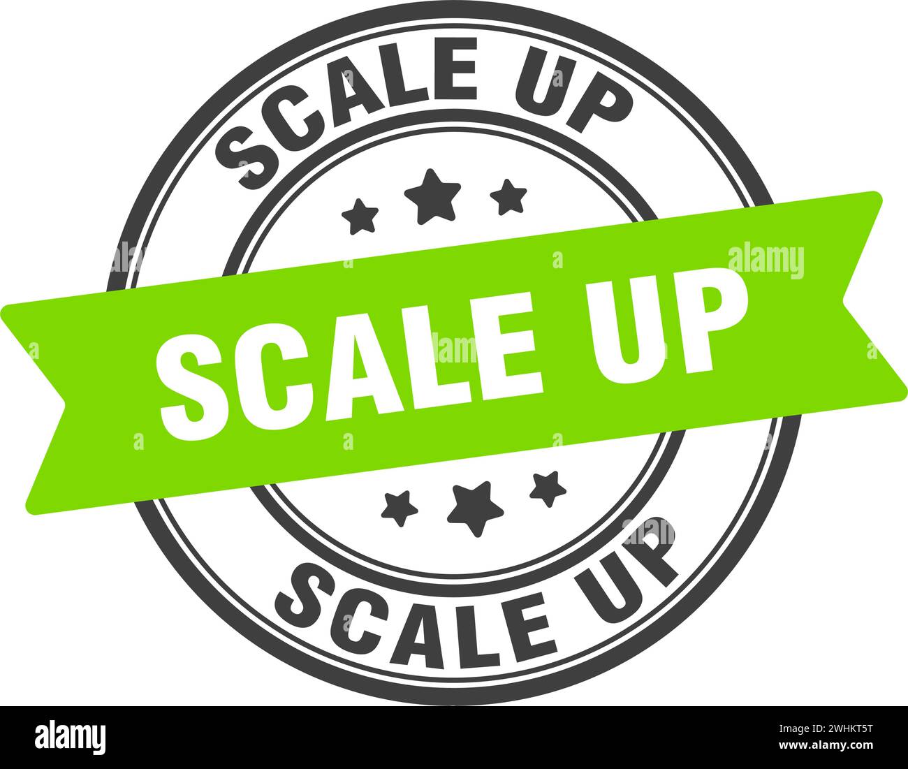 scale up stamp. scale up round sign. label on transparent background ...