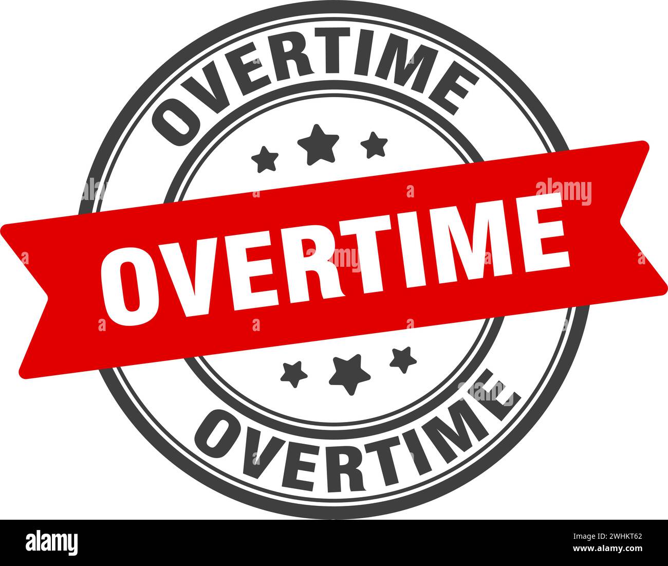 overtime stamp. overtime round sign. label on transparent background ...
