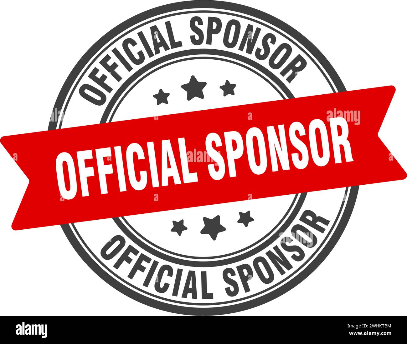 official sponsor stamp. official sponsor round sign. label on ...
